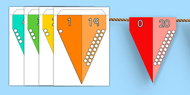 Number Bonds to 20 Bunting (teacher made) - Twinkl
