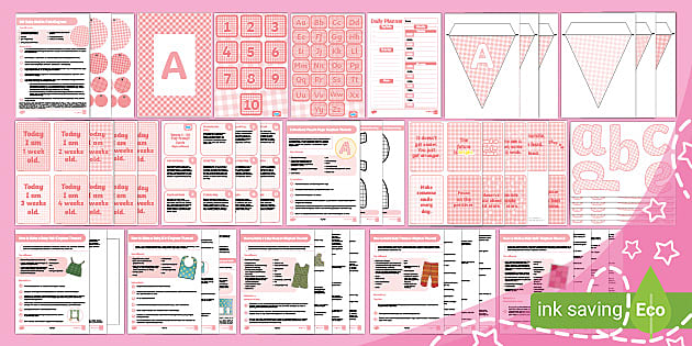 Pink Gingham Nursery Pack (teacher made)