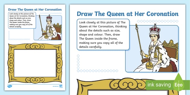 Draw The Queen at Her Coronation Art Activity (teacher made)
