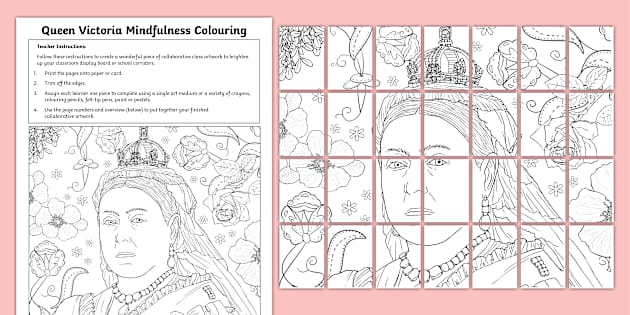 Queen Victoria Mindfulness Collaborative Colouring Activity