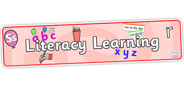 FREE! - Literacy Learning Display Banner- literacy banner, literacy ...