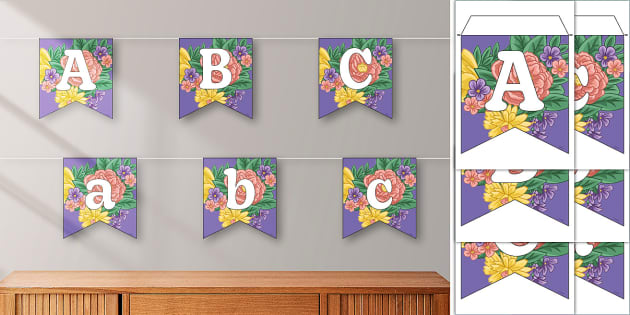 Floral A-Z Bunting | Twinkl Party (teacher made) - Twinkl