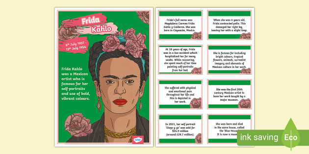 Frida Kahlo Display Poster and Fact Cards (teacher made)