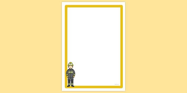 FREE! - Simple Blank Chief Firefighter Page Border | Twinkl
