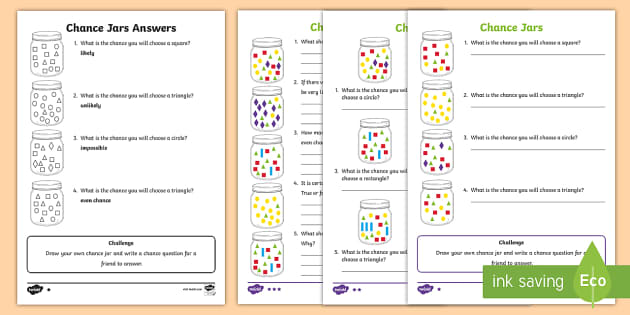 Chance Jars Differentiated Worksheet (teacher made) - Twinkl