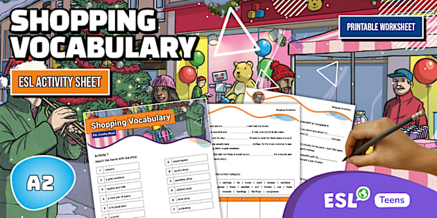 Shopping Vocabulary Worksheet for Teens