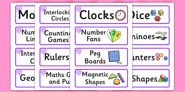 Purple Themed Editable Maths Area Resource Labels - Twinkl