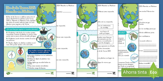 Comprensión lectora por niveles: Día de la Tierra 2024