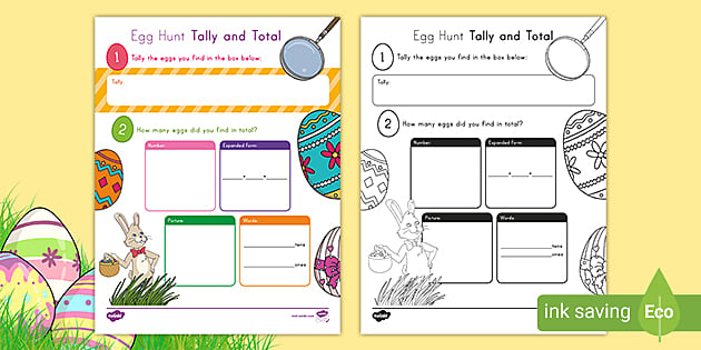 Easter Egg Hunt Tally and Total Activity