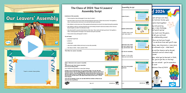 The Class of 2024: Year 6 Leavers' Assembly Pack - Twinkl
