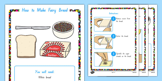 Fairy Bread Recipe - EYLF - Parents (teacher made) - Twinkl