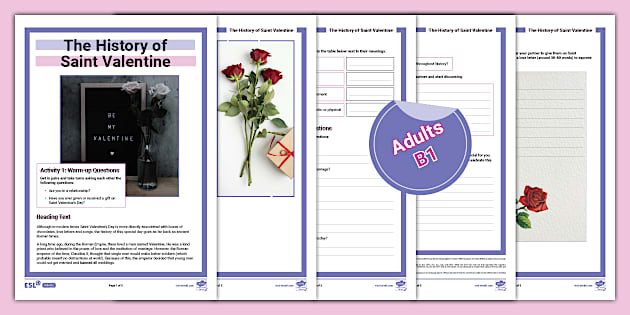 ESL The History of Saint Valentine Reading Comprehension [Adults, B1]