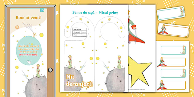 Micul prinț – Decor pentru ușă (professor feito)