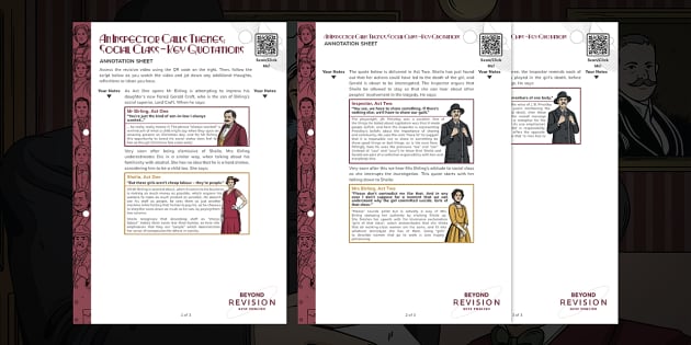 An Inspector Calls Social Class Quotations Annotation Sheet An Inspector Calls Social Class Quotations Annotation Sheet