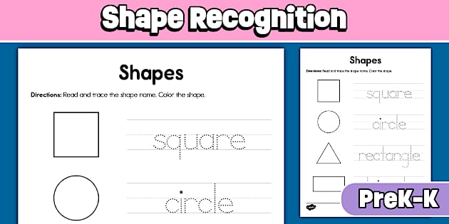 Shape Recognition Worksheet for PreK-K