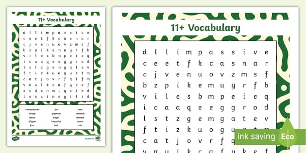 11+ Vocabulary Word Search 7 (teacher made)