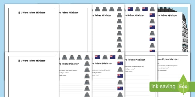 If I Were Prime Minister Writing Activity (teacher made)