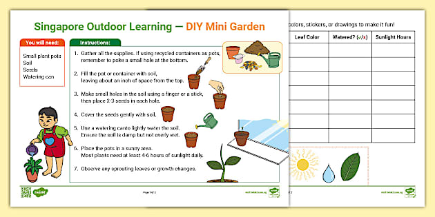 Singapore Outdoor Learning Mini Garden Activity - Twinkl
