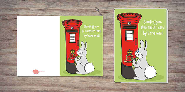Hare Mail Easter Card | Twinkl Party (teacher made) - Twinkl