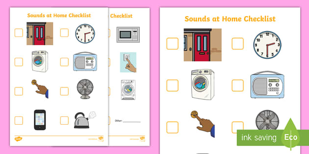 Sounds At Home Checklist teacher Made Twinkl Sounds At Home Checklist teacher Made Twinkl