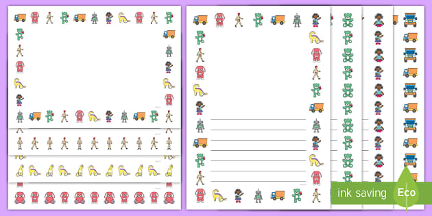 Level 1 Toy Characters Page Border Pack (teacher made)