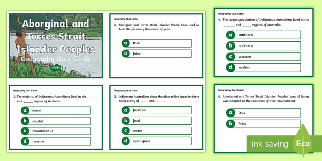 Year 4 AC Geography Aboriginal and Torres Strait Islander Peoples Quiz ...