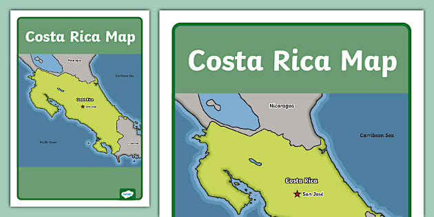 Costa Rica Map (teacher made) - Twinkl