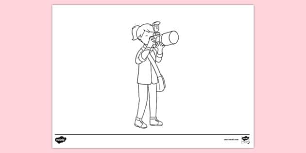 Photographer Colouring Sheet | Colouring Sheets - Twinkl