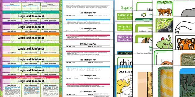 EYFS Jungle and Rainforest Themed Bumper Planning Pack - jungle