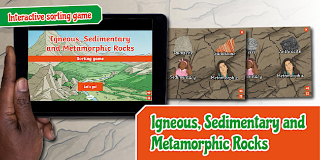 Igneous, Sedimentary and Metamorphic Rocks Interactive Sorting Activity