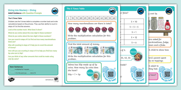 👉 Year 2 Diving into Mastery: Step 15 The 5 Times Table Cards