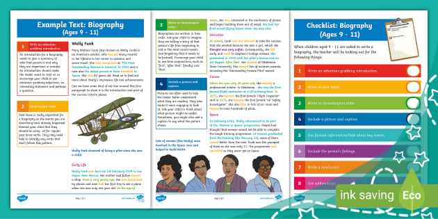 Example Text: Biography (Ages 9 - 11) (teacher made)