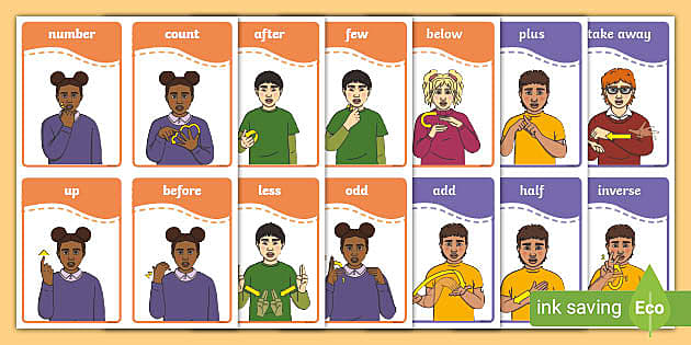 SEND: BSL Maths Curriculum Key Words Flashcards KS1 - Twinkl
