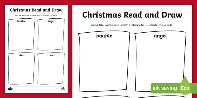 Christmas Decoration Read and Draw Activity (profesor hizo)