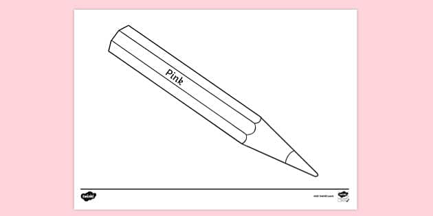 FREE! - Pink Pencil Colouring | Colouring Sheets - Twinkl