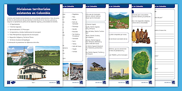 Guía: Divisiones territoriales de Colombia - Twinkl Colombia