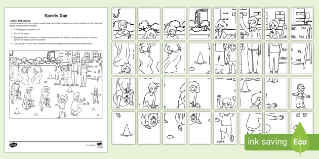 Sport Day Collaborative Colouring Activity Pack - Twinkl