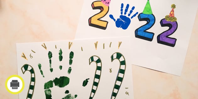 * NEW * New Year Craft Activity - Handprint 2022