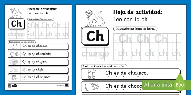 Hoja de actividad: Leo con la ch (Hecho por educadores)