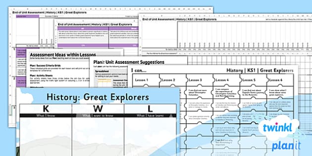 History: Great Explorers KS1 Unit Assessment Pack