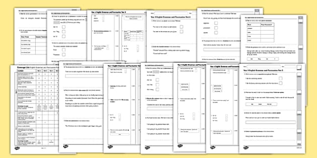 Year 4 English Grammar and Punctuation Practice Test Pack - test