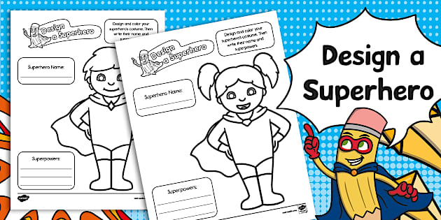 Design a Superhero Coloring Activity