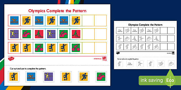 Olympics Complete the Pattern Activity (teacher made)