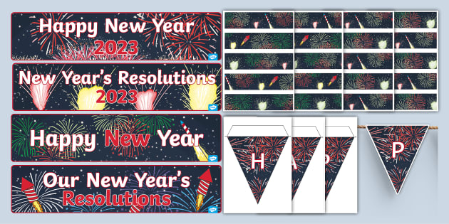 New Year 2023 Display Pack (teacher made) - Twinkl