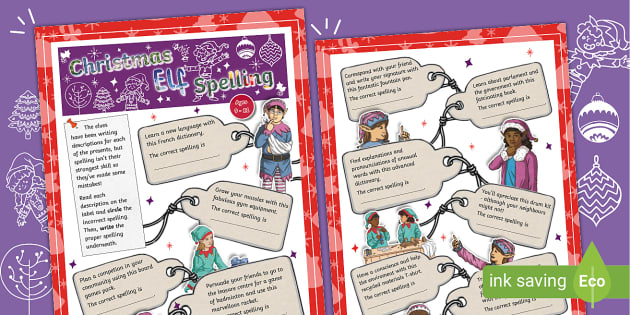 Christmas Elf Spelling (Ages 9 - 11) (Hecho por educadores)