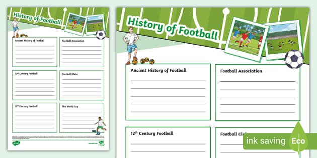 * NEW * The History of Football Fact File Template - Twinkl