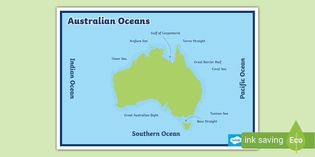 Australia Ocean Map | Year 3-6 Geography | Primary Resource