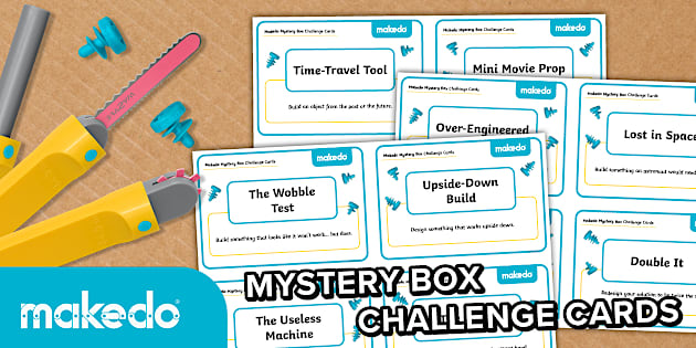 Twinkl Australia Years 3-6 Makedo Mystery Box Challenge Cards - STEM ...