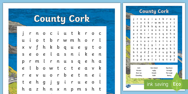 County Cork Word Search (Lehrer gemacht) - Twinkl