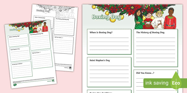 Boxing Day Fact File Template (teacher made) - Twinkl